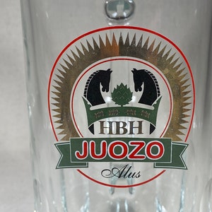 HBH Juozo Alus Lithuanian Lager Glass Beer Mug Stein Gold Green Rastal ...