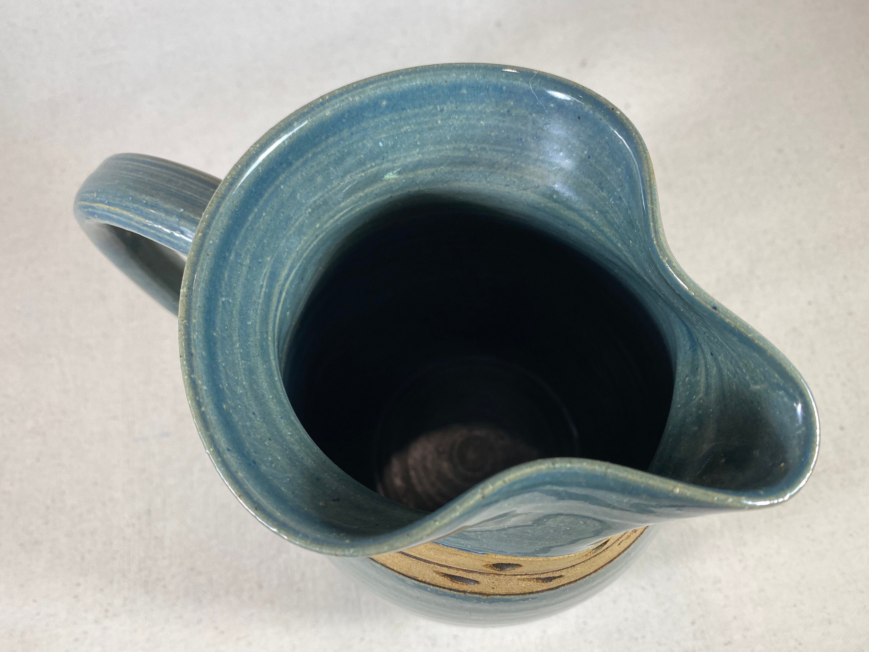 Jennifer Kemper Signed Studio Pottery Stoneware Pitcher Green | Etsy