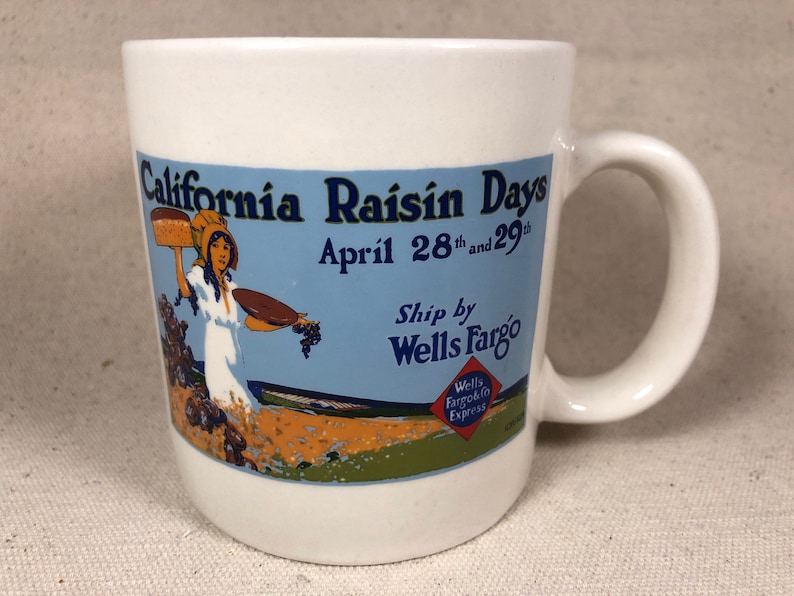 Vintage Wells Fargo Coffee Mug California Raisin Days Vintage | Etsy
