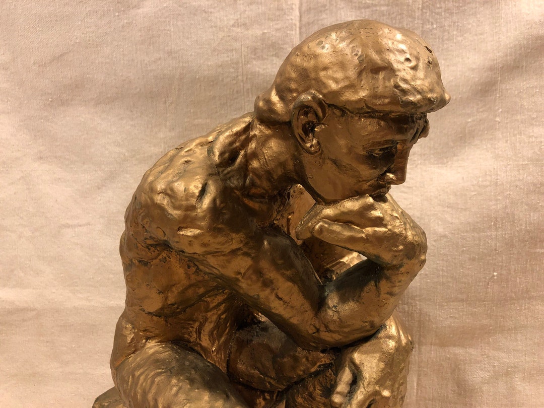 Vintage Auguste Rodin Thinker Penseur Replica Sculpture | Heavy ...