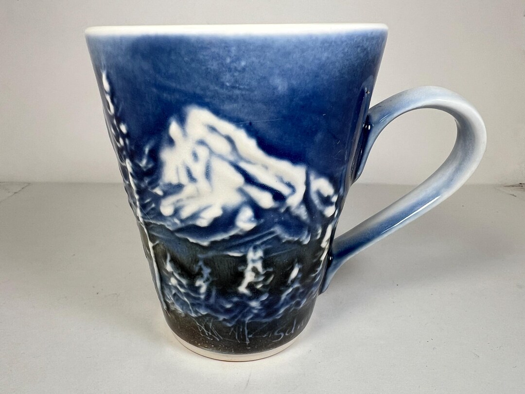 Vintage Embossed Schulz Porcelain Hand-made Mug | Mount St Helens Ash ...