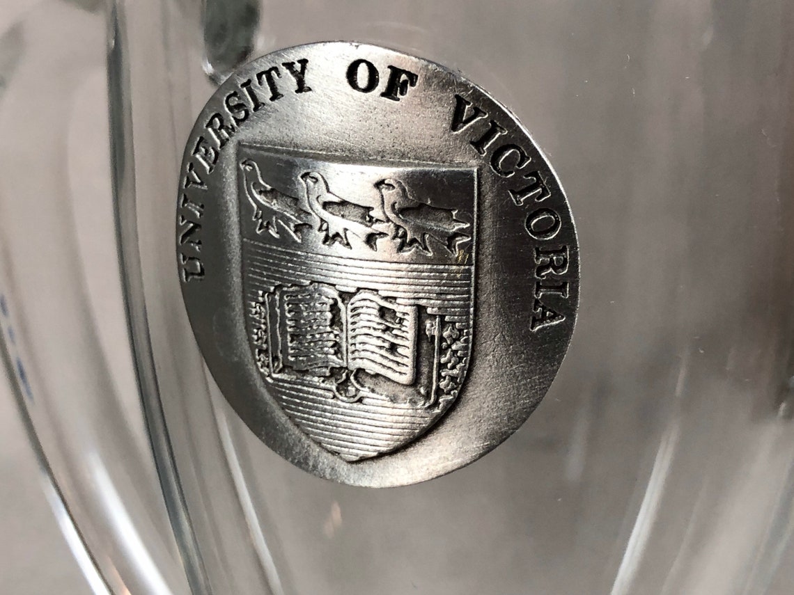 University of Victoria Beer Glass Mug With Pewter Crest | British ...