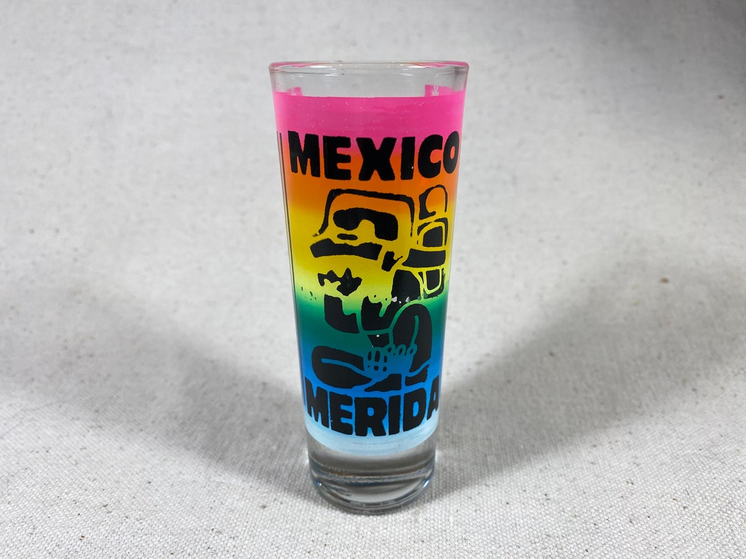 Vintage Merida Mexico Shot Glass | Yucatan Caribbean Maya Latin America ...