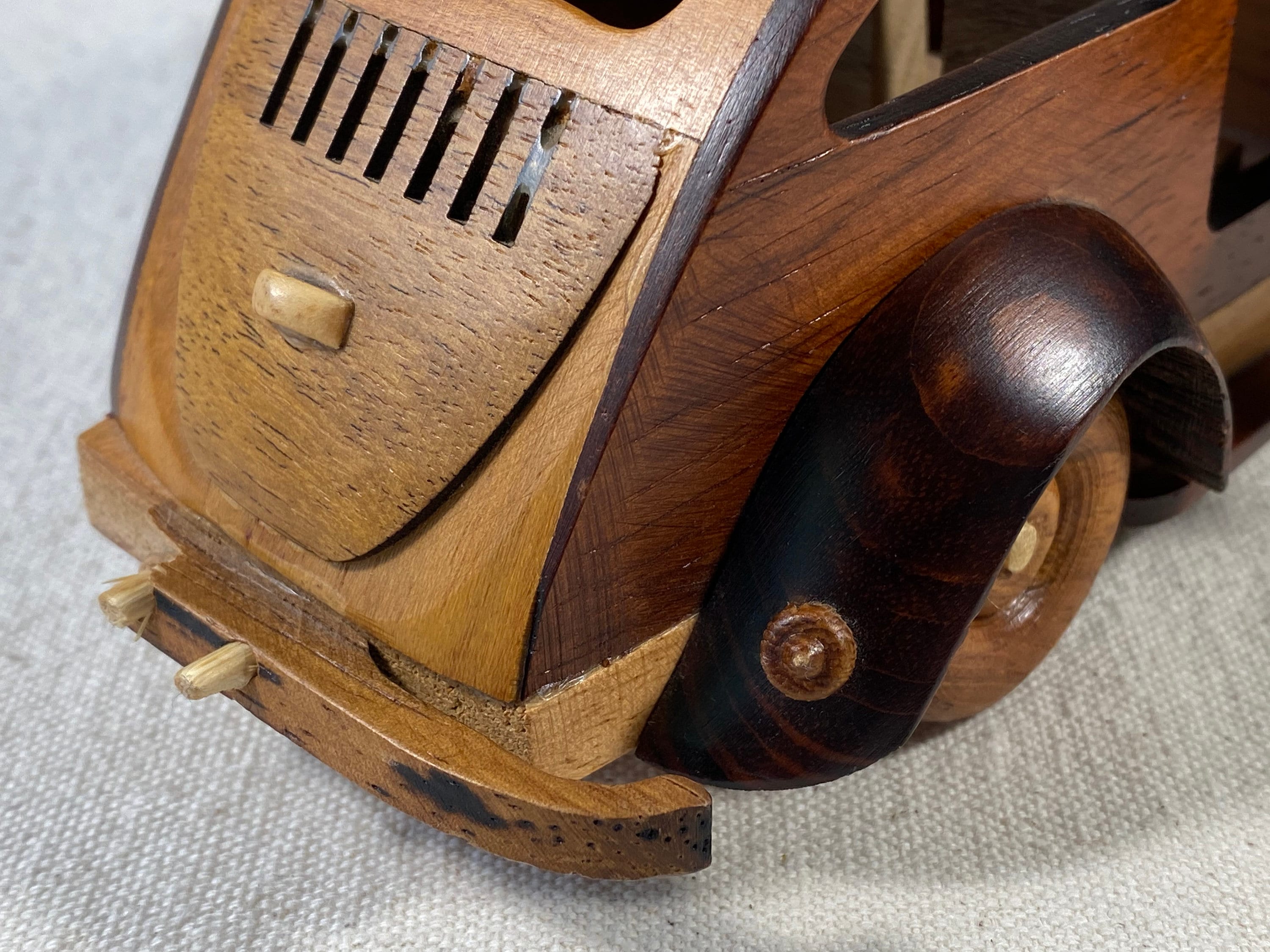 Art & Collectibles Vintage Volkswagen Beetle Carved Wood Model ...