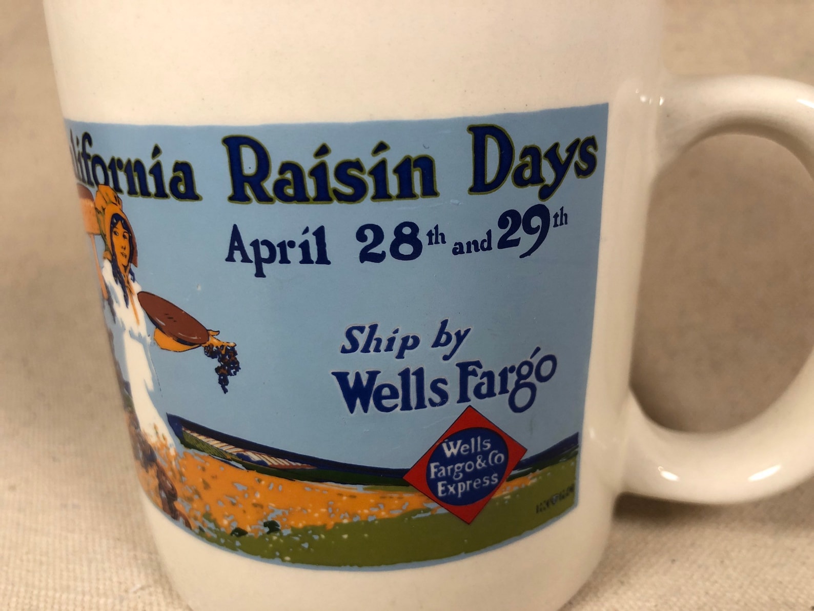 Vintage Wells Fargo Coffee Mug California Raisin Days Vintage | Etsy