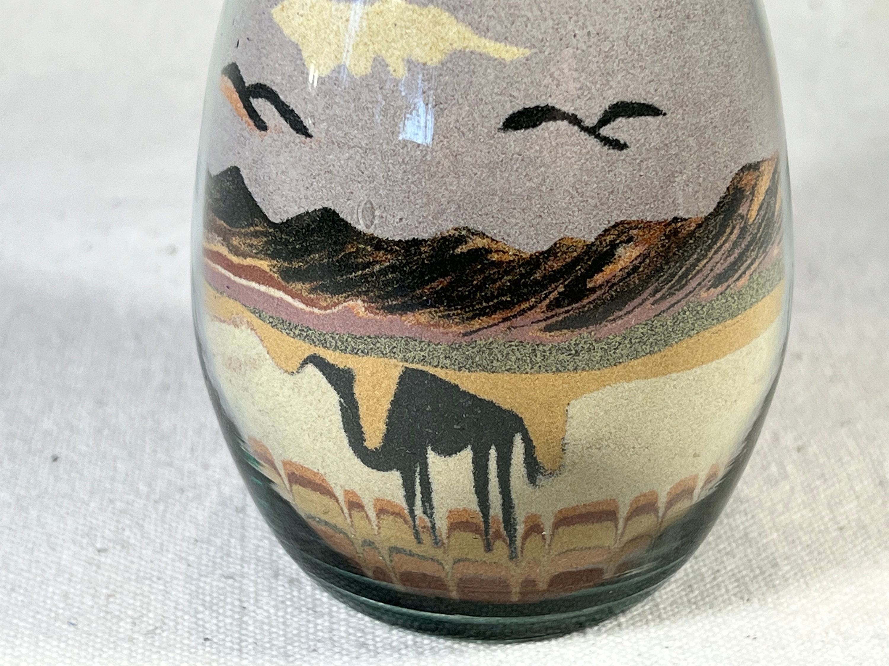 Vintage Colored Sand Art in Antique Glass Bottle Desert Camel - Etsy