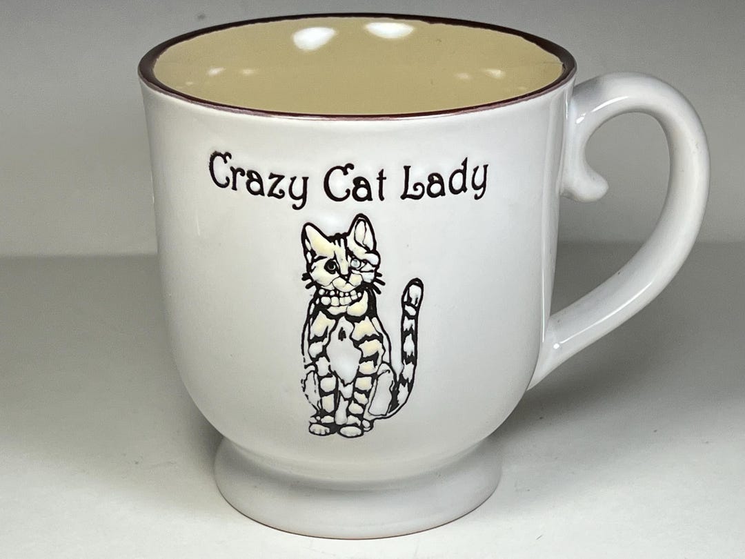 Crazy Cat Lady Embossed Pedestal Mug Spectrum Designz Double-sided Cat ...