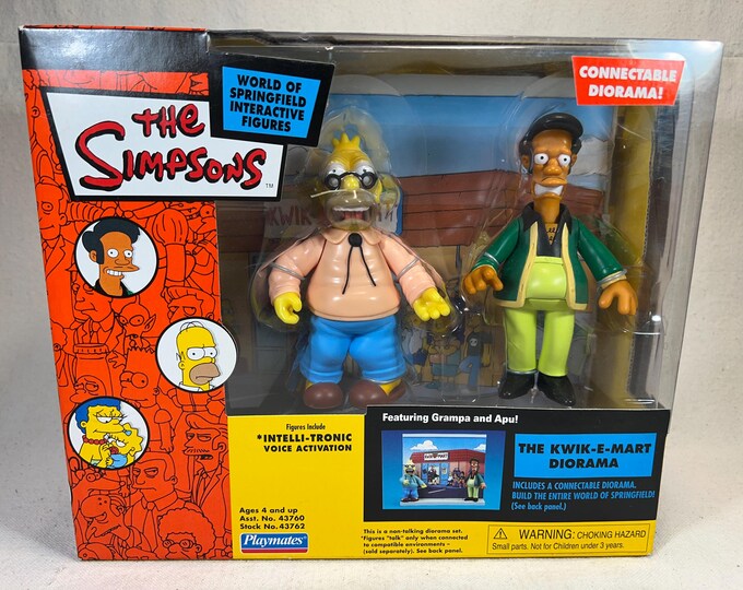 The Simpsons Kwik E Mart Diorama Grampa & Apu Figures | Intelli-tronic ...