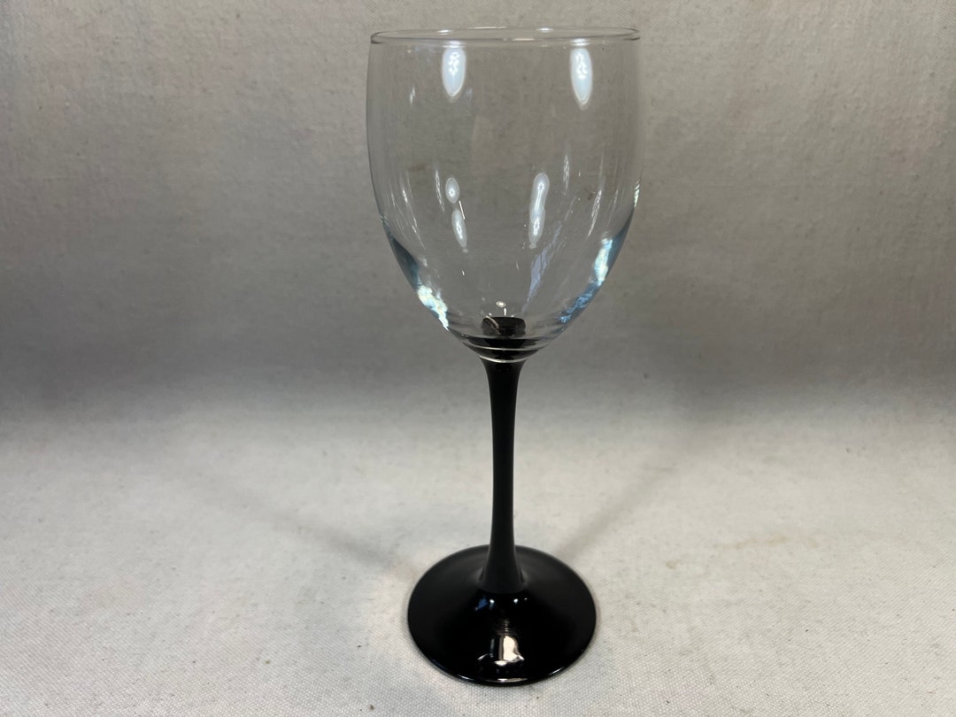 Vintage Luminarc Black Stem Replacement Wine Glass | Retro French ...