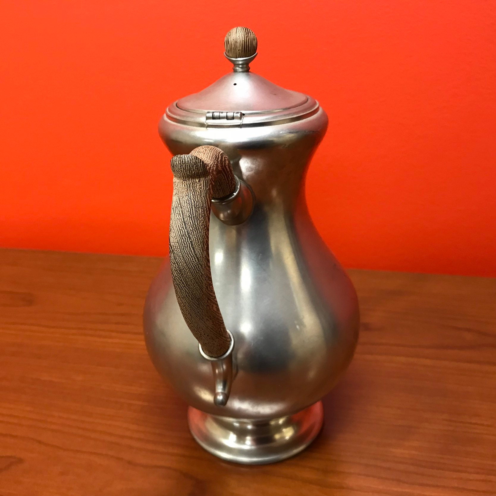 Vintage Royal Holland Lidded Pewter Pitcher With Beautiful Unique Wood ...