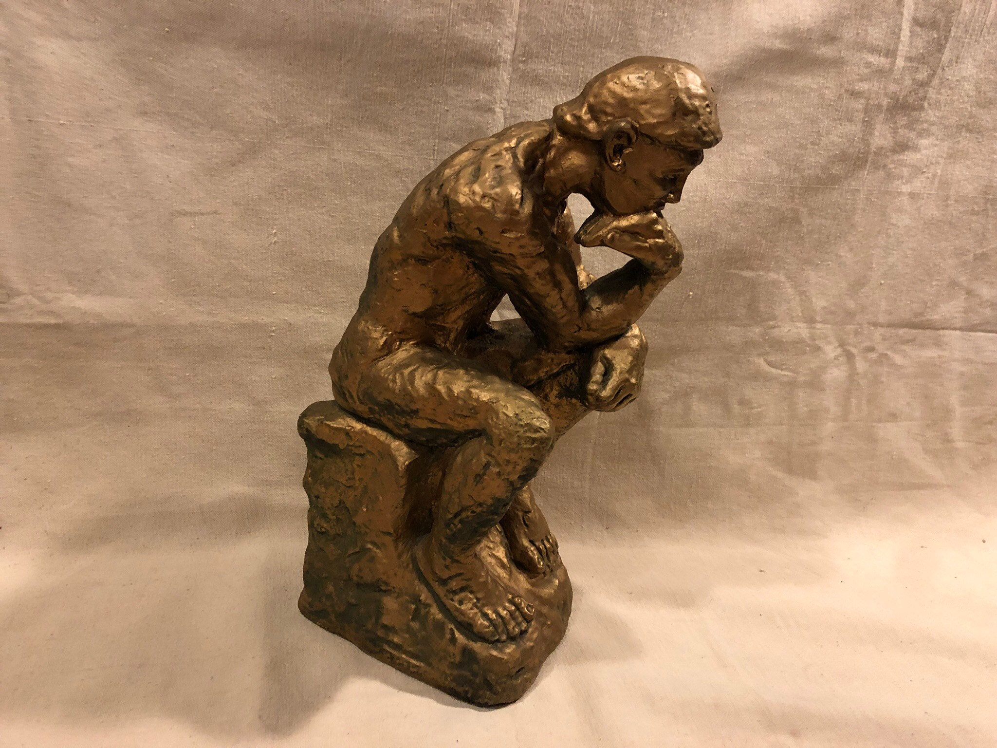 Vintage Auguste Rodin Thinker Penseur Replica Sculpture | Heavy ...