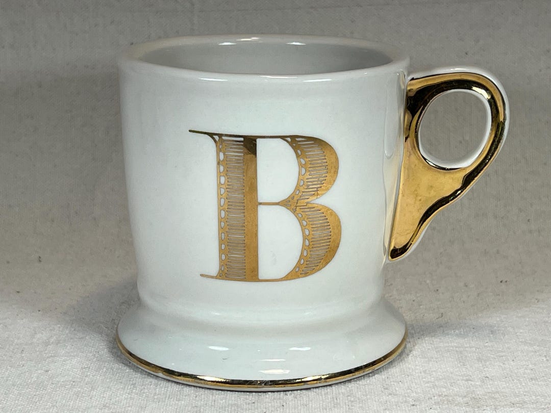 Anthropologie Letter “B” Gold Monogram Initial Ceramic Coffee Tea Mug ...