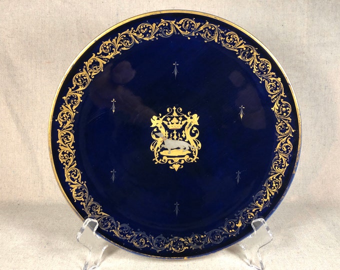 Vintage Anne De Bretagne Cobalt Blue & Gold Porcelain Plate | Anne of ...