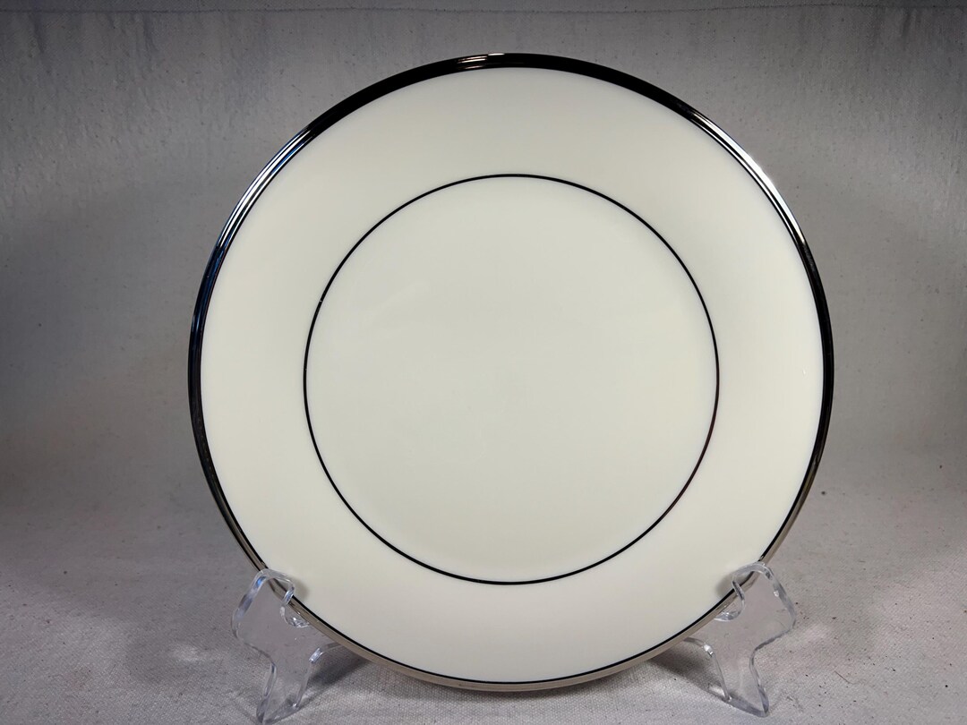 Lenox Solitaire Dimension Collection 8” Salad Plate Ivory With Platinum ...