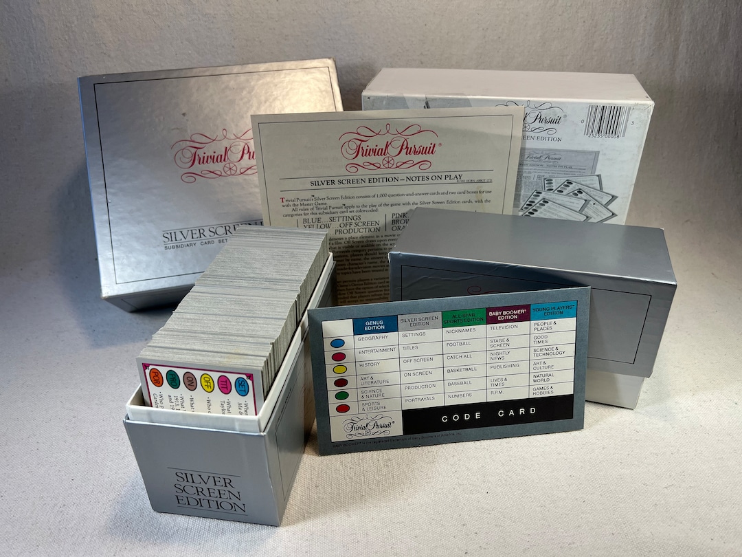 Vintage Trivial Pursuit Silver Screen Edition Board Game Subsidiary ...