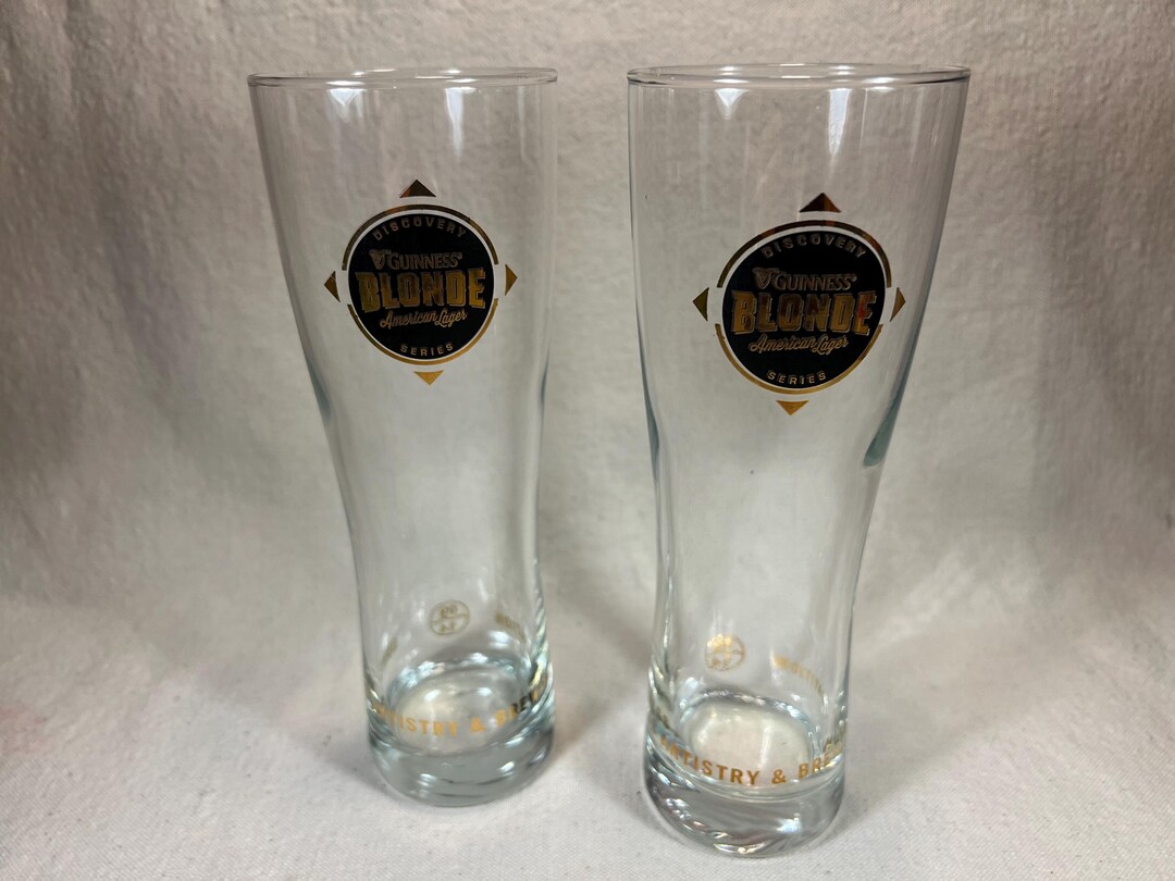 Pair of Guiness Blonde American Lager 8” Pilsner Beer Glasses ...