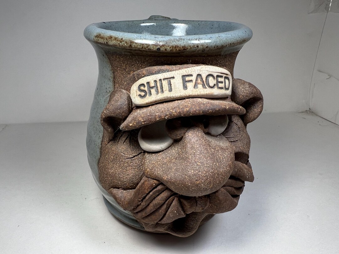 Vintage Mahon Studio Pottery Hand-thrown sht Faced Oversized Coffee Mug ...