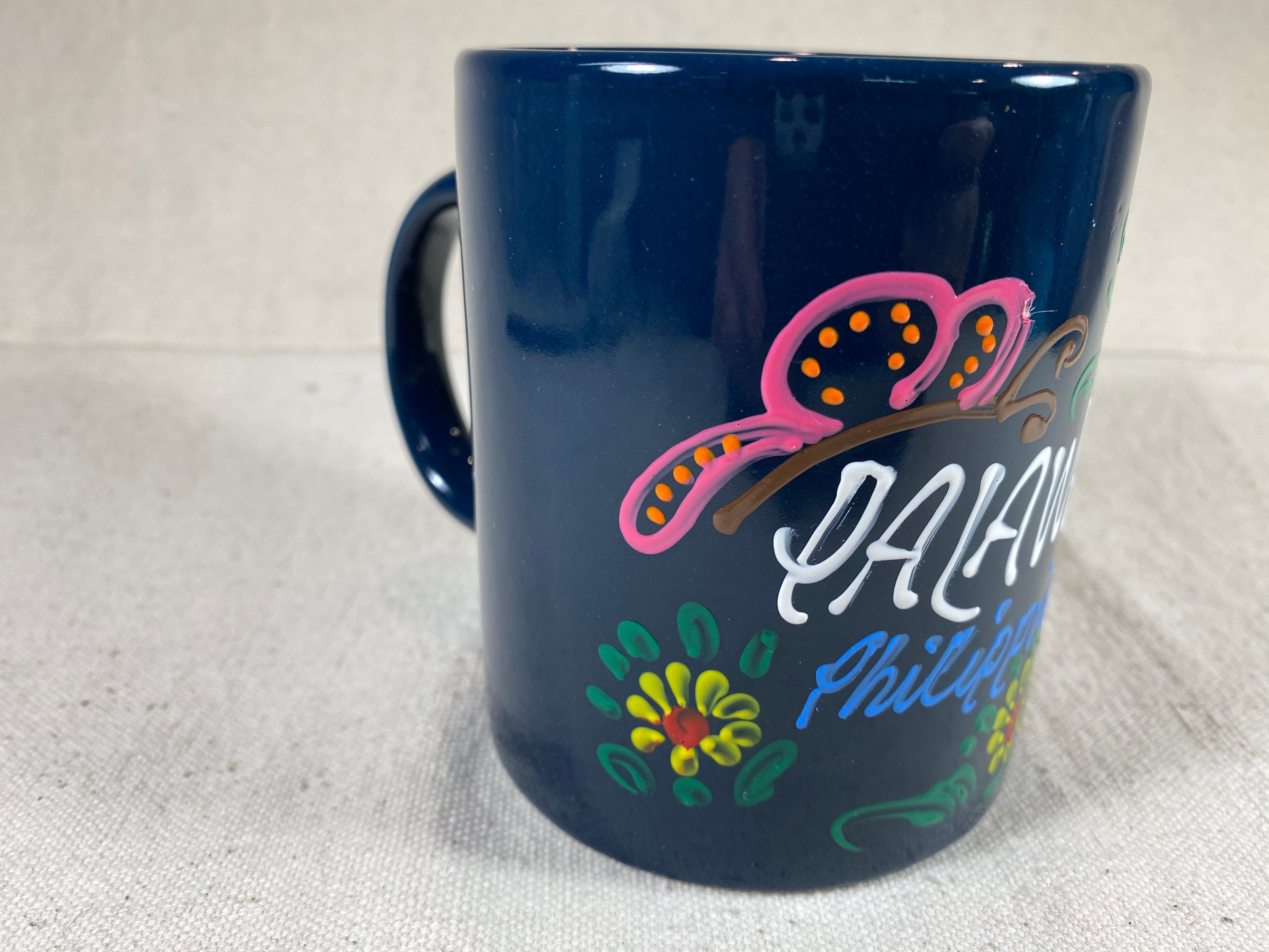 Palawan Philippines Hand-painted Souvenir Coffee Mug | Cobalt Blue ...