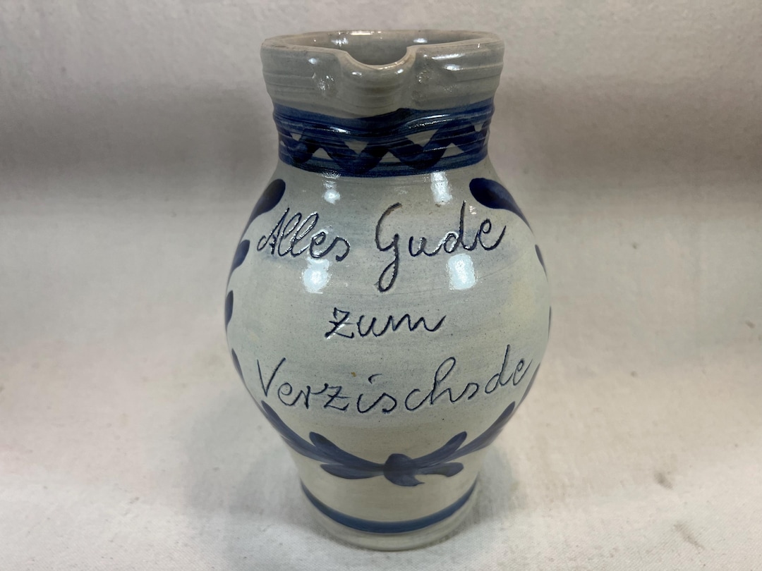 Vintage German Salt Glaze Pottery 8” Pitcher “all Good Things to You ...