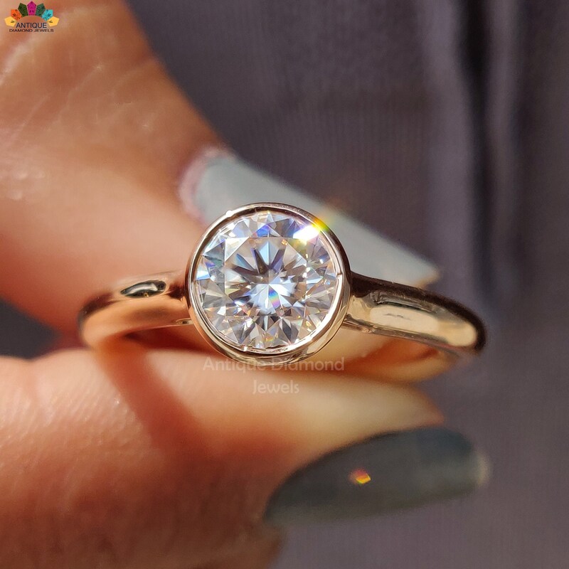 Bezel Set Ring - Etsy