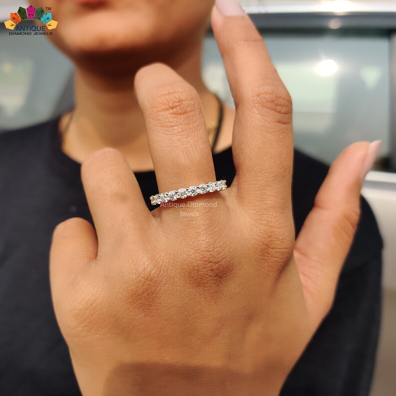 Moissanite Eternity Band 2.80 MM Round Colorless Moissanite - Etsy