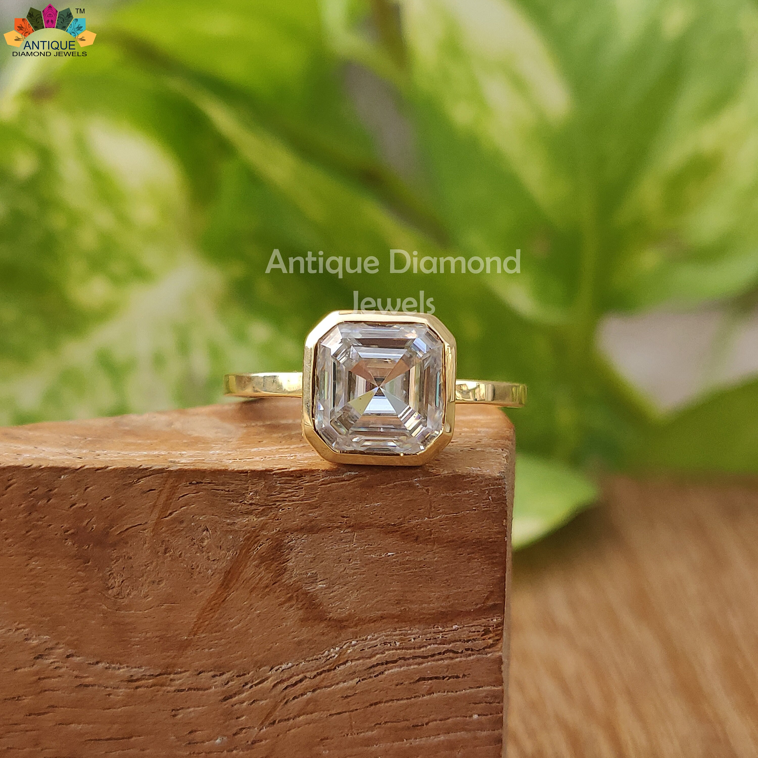 Bezel Set Solitaire Engagement Ring 1.97 CT Colorless | Etsy