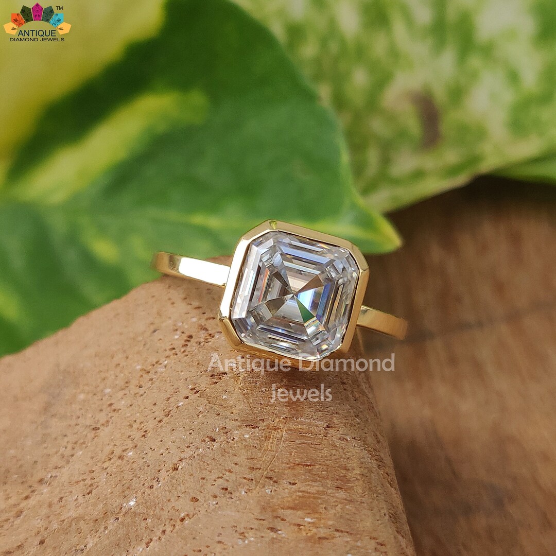 Bezel Set Solitaire Engagement Ring 1.97 CT Colorless - Etsy