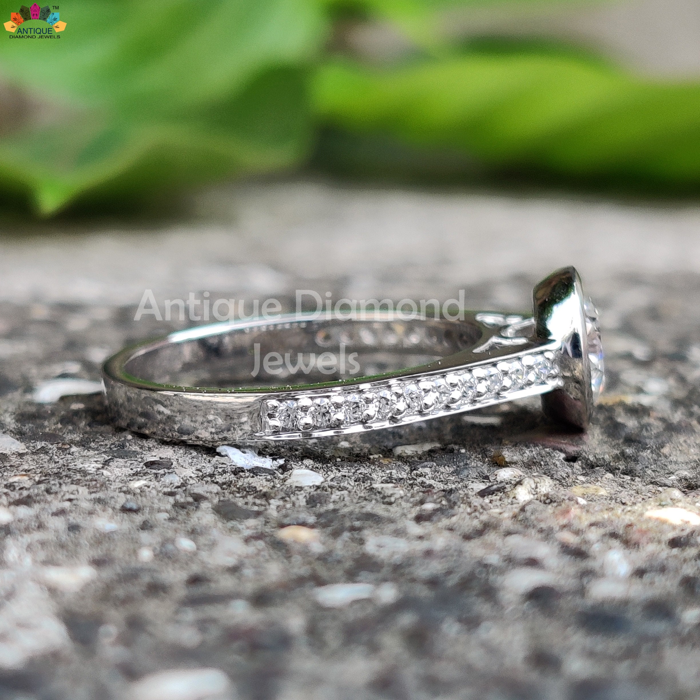 Cathedral Bezel Engagement Ring Sparkling With Classic 1.38 | Etsy