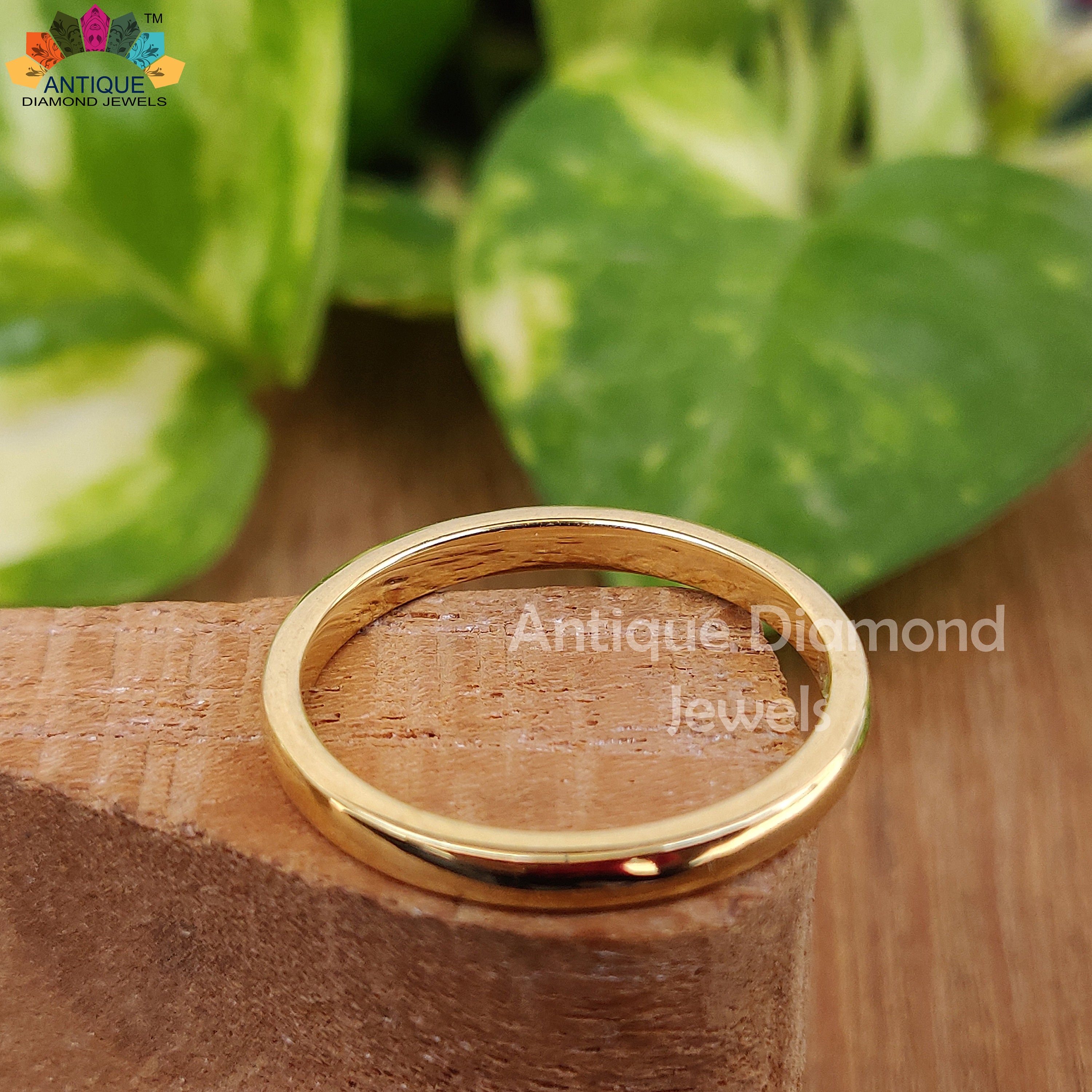 14k Solid Yellow Gold Band 2.50 MM PLAIN High Polished | Etsy