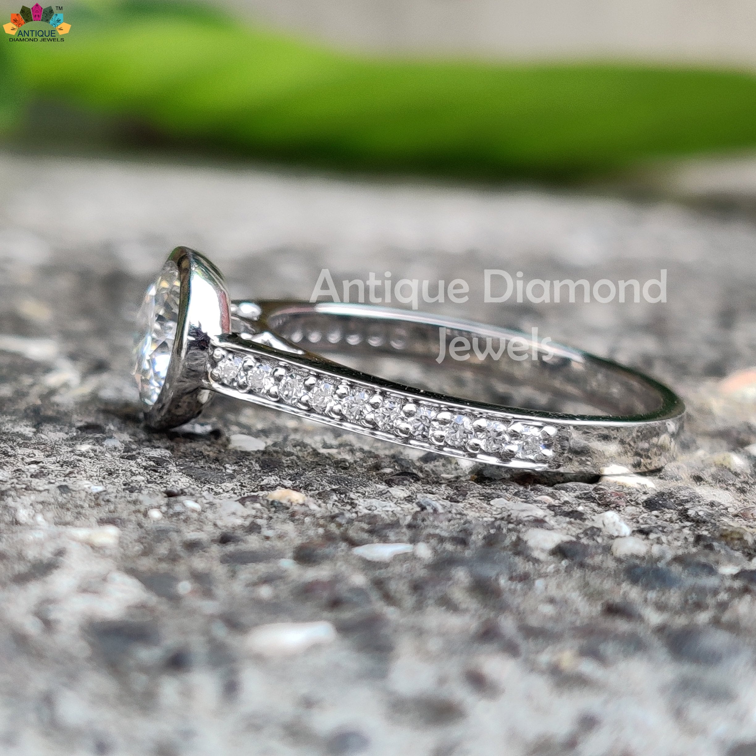 Cathedral Bezel Engagement Ring Sparkling With Classic 1.38 | Etsy