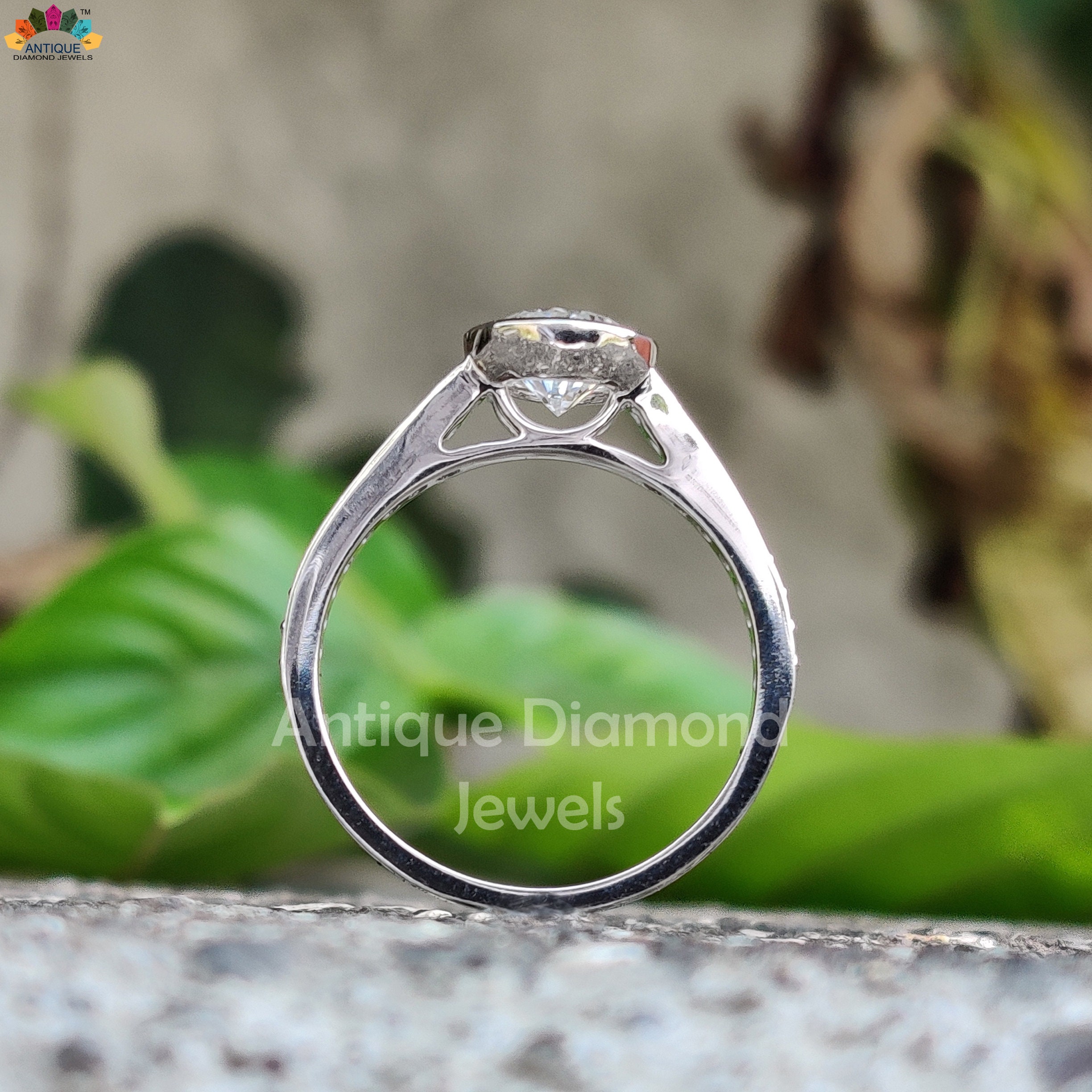 Cathedral Bezel Engagement Ring Sparkling With Classic 1.38 | Etsy