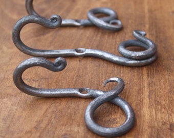 Knotty Double Hooks, Blacksmithed and Hand Forged. 1st Generation - Etsy