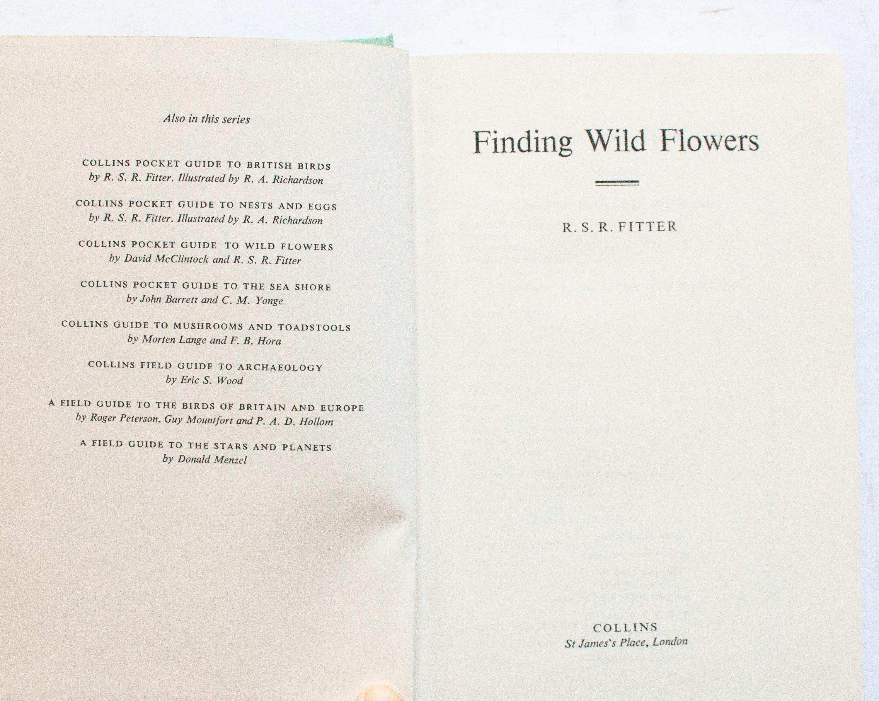 Botanical Book 'finding Wild Flowers' by R. S. R. Fitter, Vintage ...