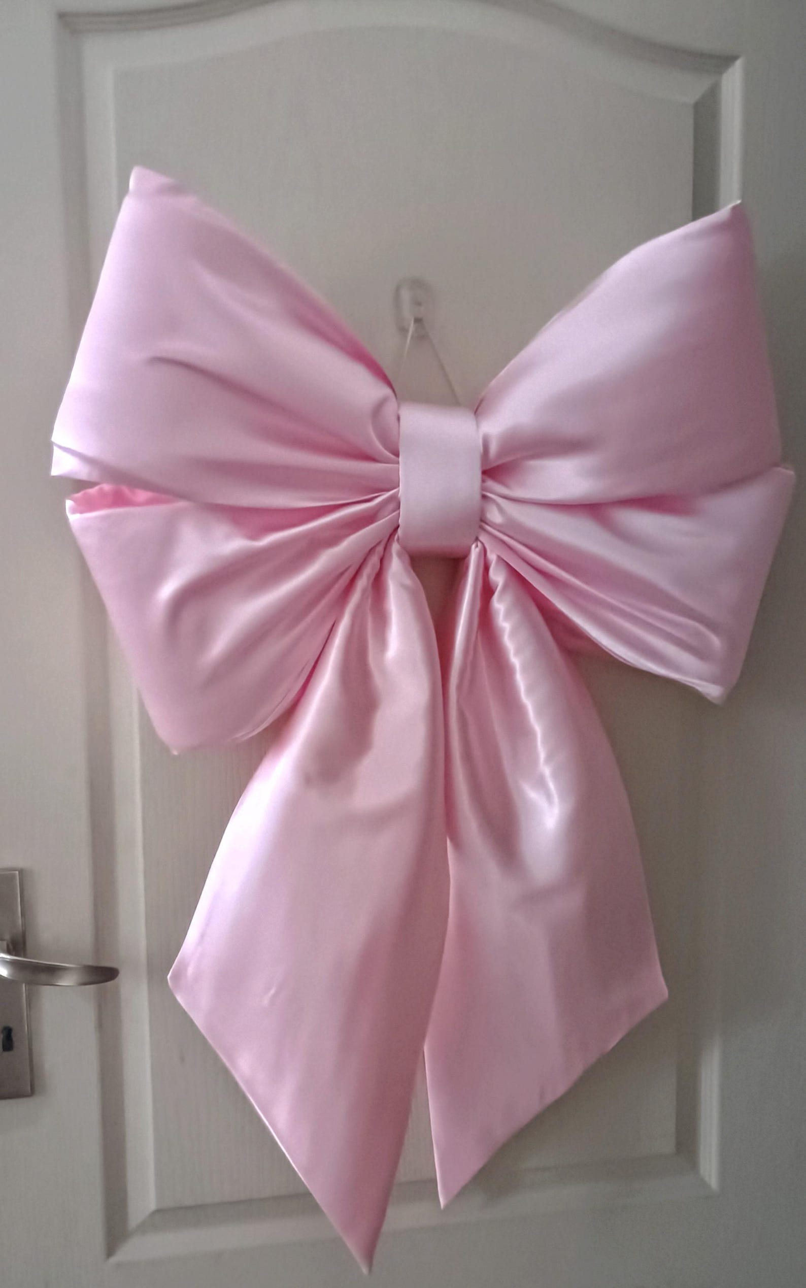 Pink Bow Large Bow Ribbon Welcome Big Bow Giant Ribbon Pink Satin Bow ...