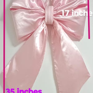 Pink Bow Large Bow Ribbon Welcome Big Bow Giant Ribbon Pink Satin Bow ...