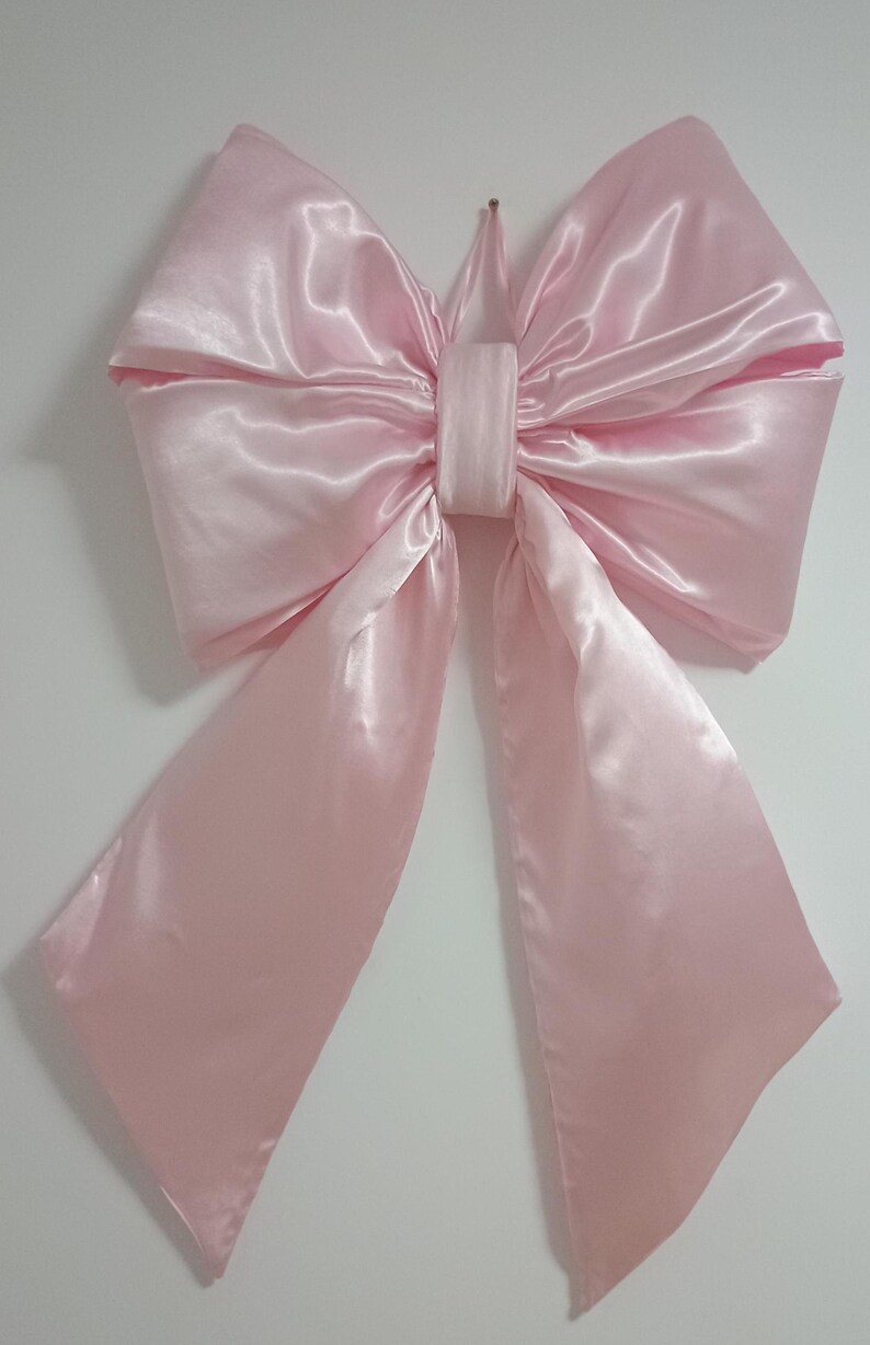 Pink Bow Large Bow Ribbon Welcome Big Bow Giant Ribbon Pink Satin Bow ...