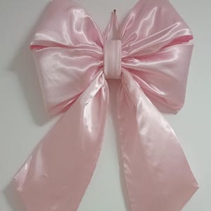 Pink Bow Large Bow Ribbon Welcome Big Bow Giant Ribbon Pink Satin Bow ...