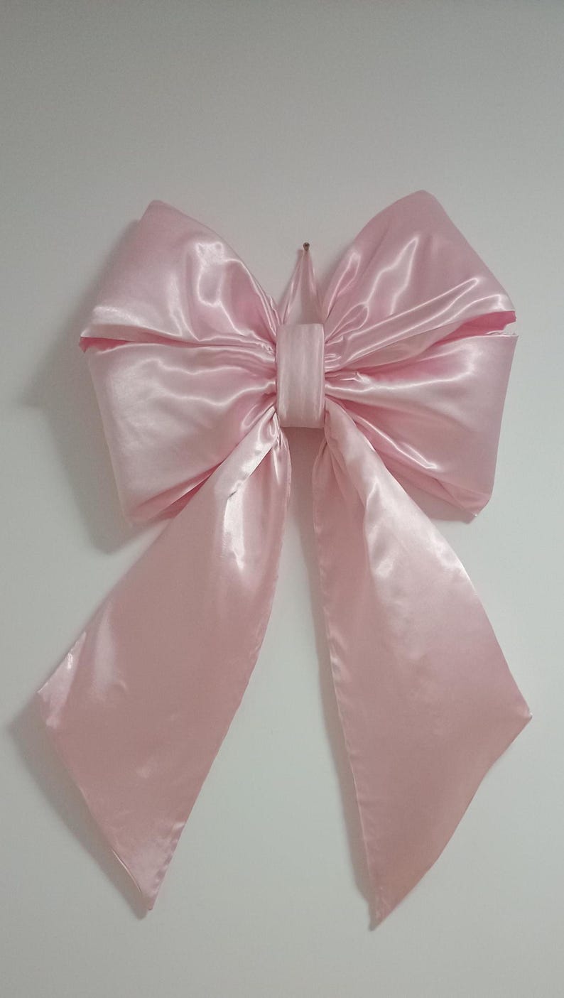 Pink Bow Large Bow Ribbon Welcome Big Bow Giant Ribbon Pink Satin Bow ...