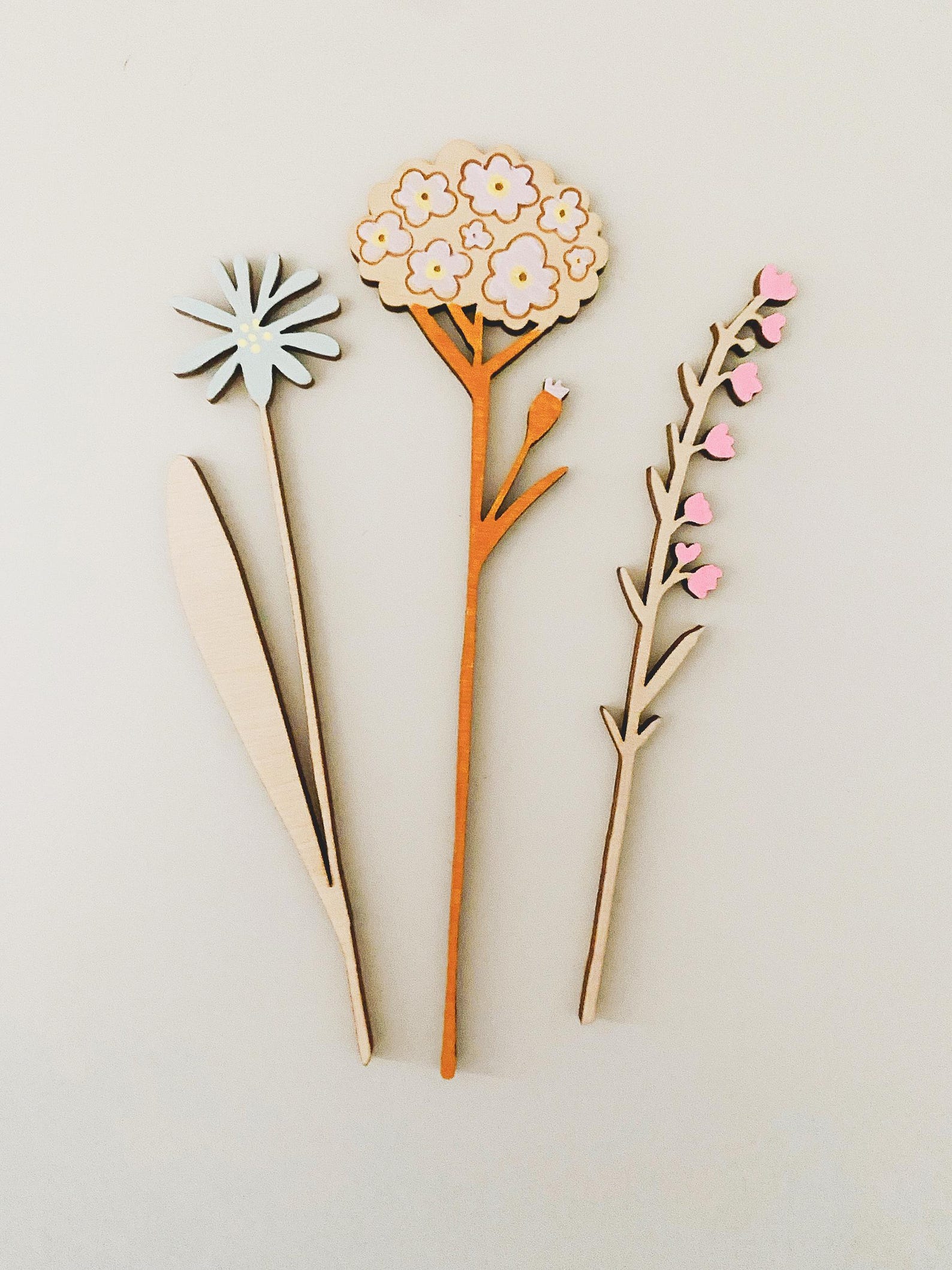 Wildflower Wooden Posy Gift. Hand Painted Keepsake Flowers. - Etsy