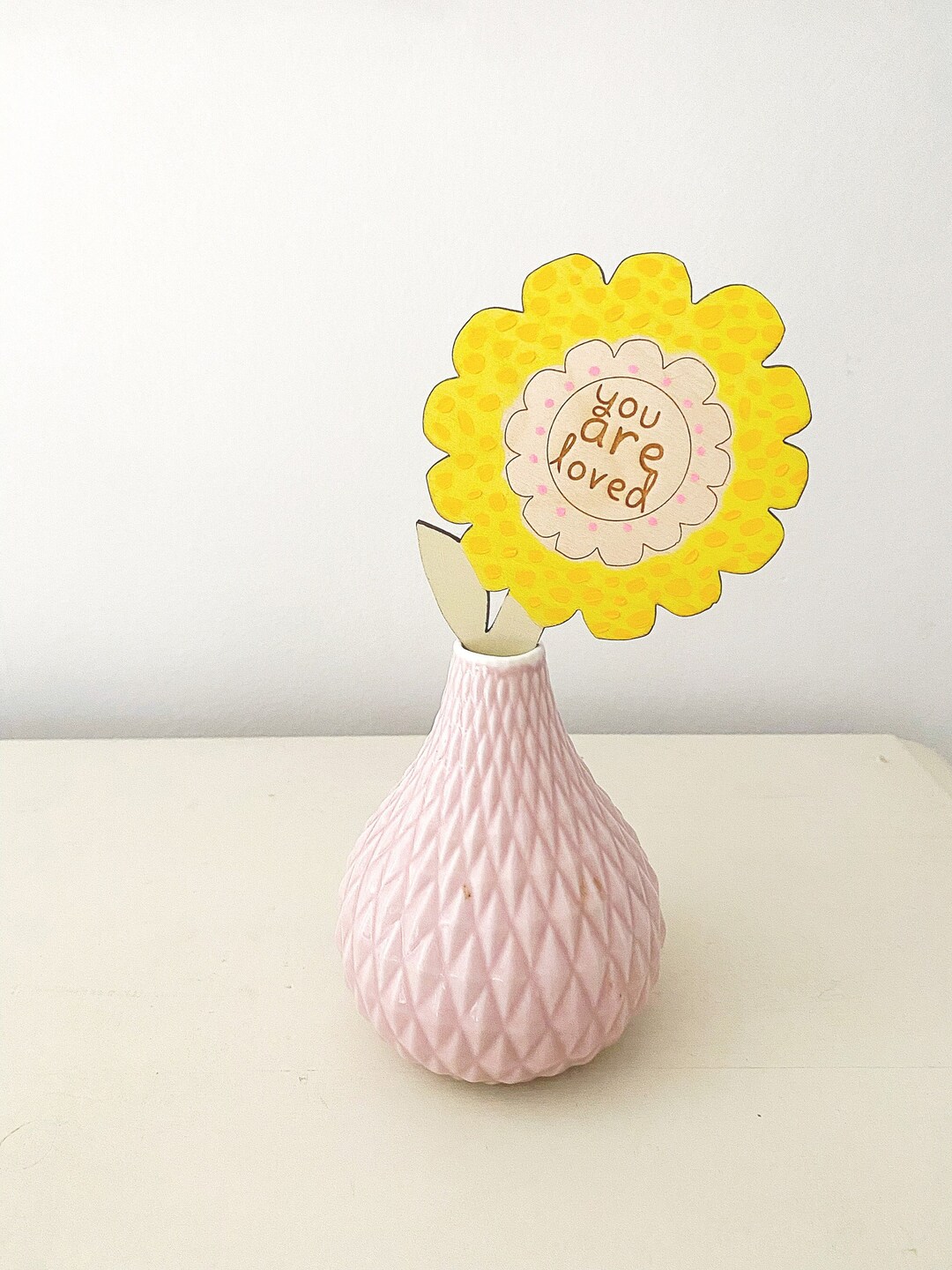 Hand-painted Wooden Flower. You Are Loved Keepsake Gift. - Etsy
