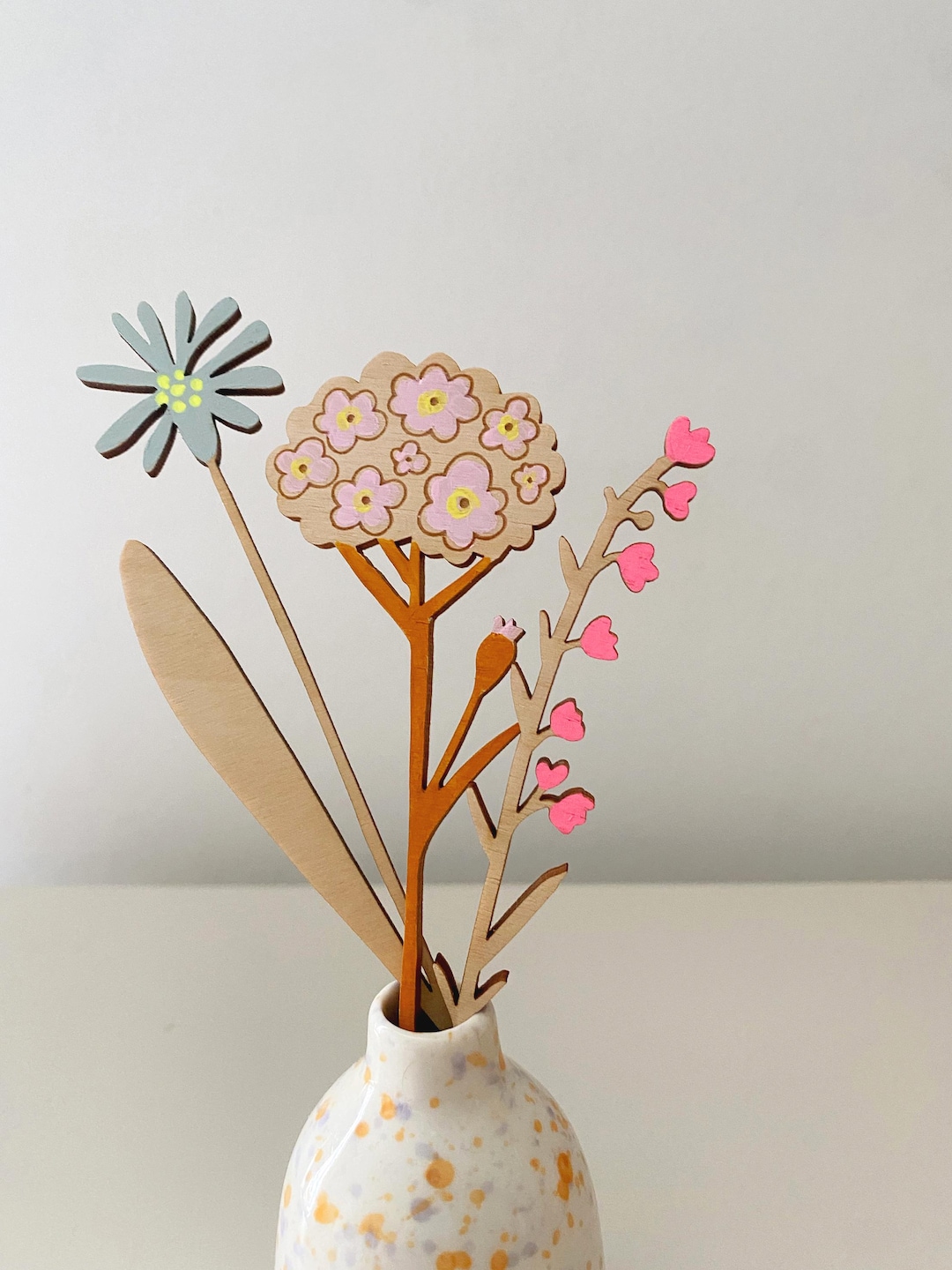 Wildflower Wooden Posy Gift. Hand Painted Keepsake Flowers. - Etsy
