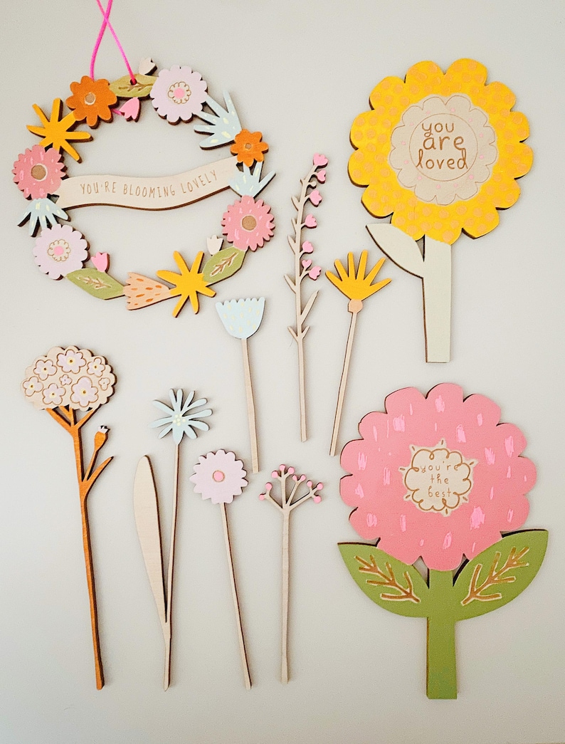 Wildflower Wooden Posy Gift. Hand Painted Keepsake Flowers. - Etsy