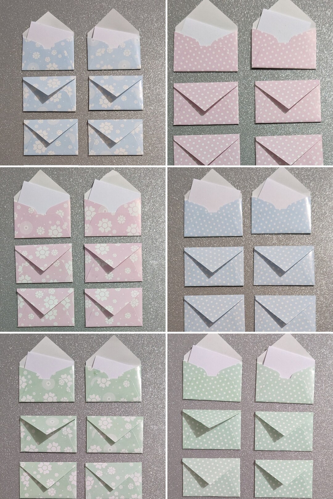 12 Tiny Mini Envelopes Cute Pastel Envelopes Including White - Etsy