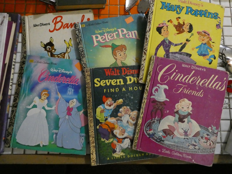 Walt Disney Little Golden Books Published 1958 Lot of 6 Classic Stories ...