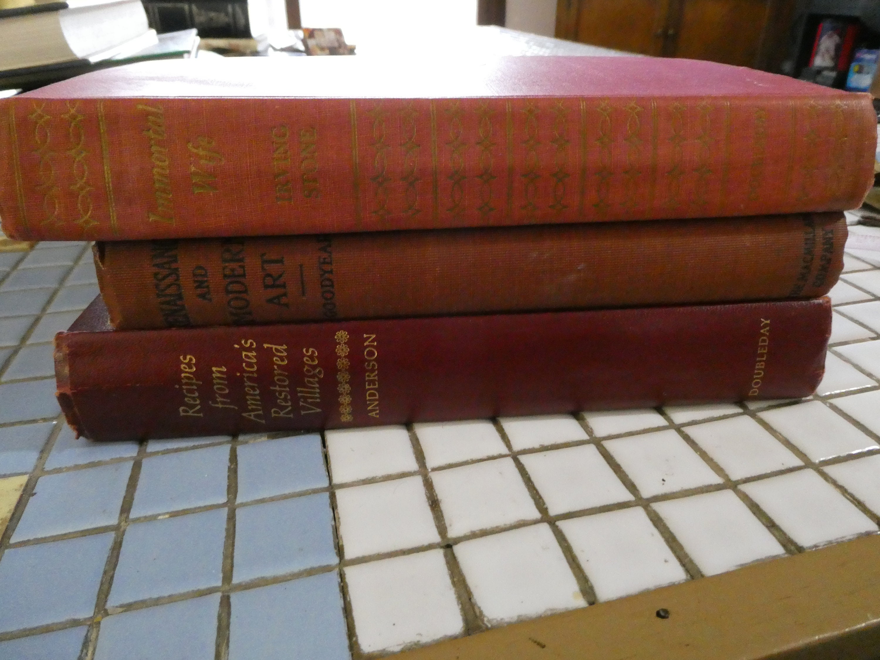 3 Vintage Books Shades of Red for Staging, Decorating, Props for the ...