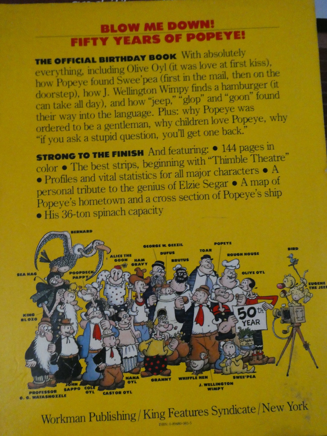 Popeye the First 50 Years 1st Printing Published 1979 Illustrated ...