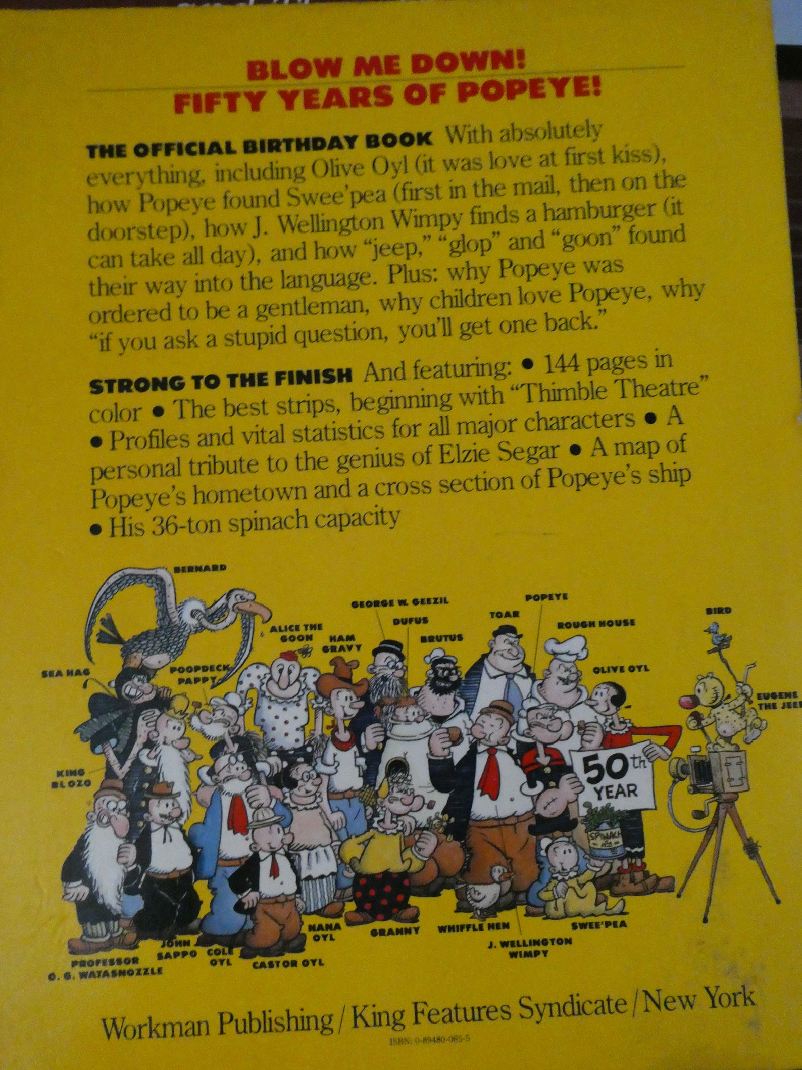 Popeye the First 50 Years 1st Printing Published 1979 Illustrated ...