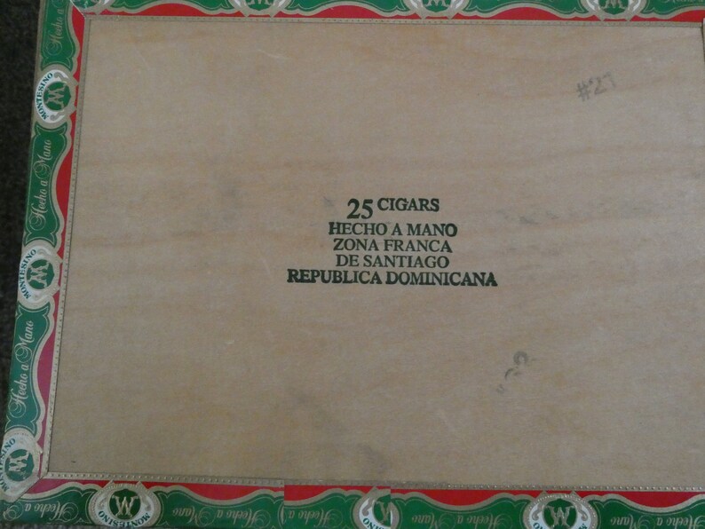 Wood Cigar Box Empty Arturo Fuente Montesino Cesar #2 Made With Havana ...
