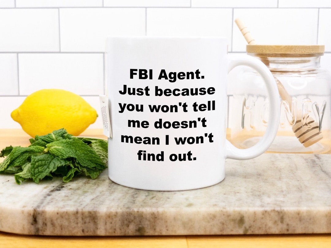 Office Personalized Ceramic Mug Gift for Him, FBI Agent Tea Cup Gift ...