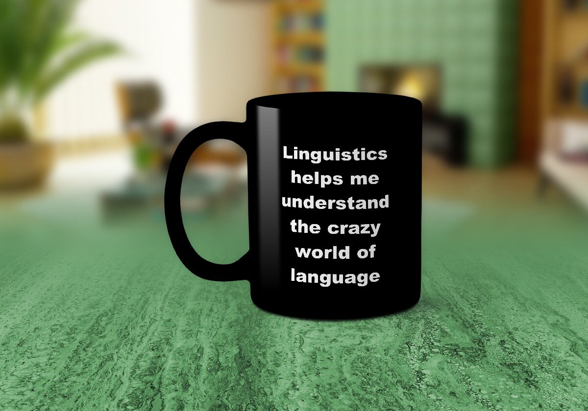 Black Linguistics Ceramic Mug, Language Coffee Cup Teacher Gifts, New ...